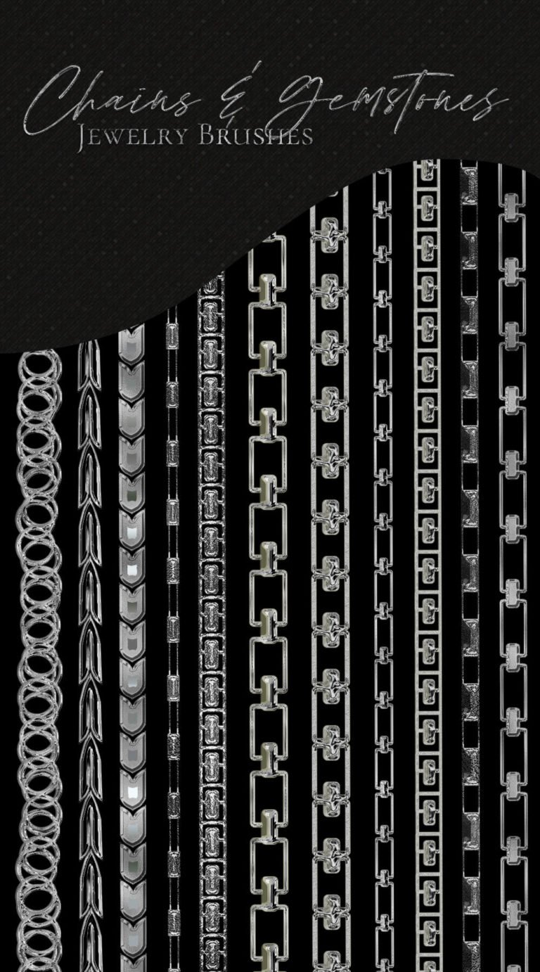Jewelry Photoshop Brushes | Chains & Gemstones - PrettyWebz Media ...