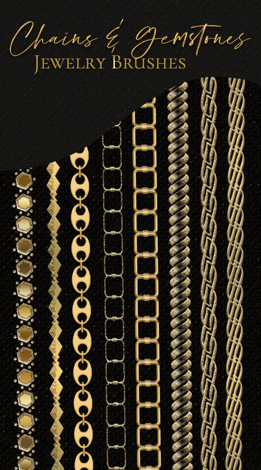 Jewelry Photoshop Brushes | Chains & Gemstones - PrettyWebz Media ...
